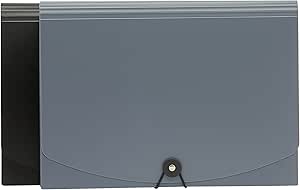 AmazonBasics Expanding Organizer File Folder, Letter Size - Black/Gray ...