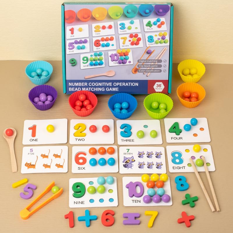 TPwsd Montessori Arithmetic Math Toy Set,Montessori Arithmetic Kit,Math ...