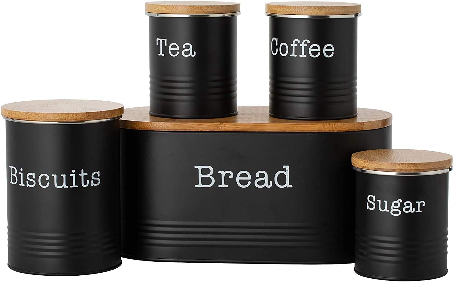 Typhoon Essentials - Juego de recipientes para pan, té, café y azúcar ...