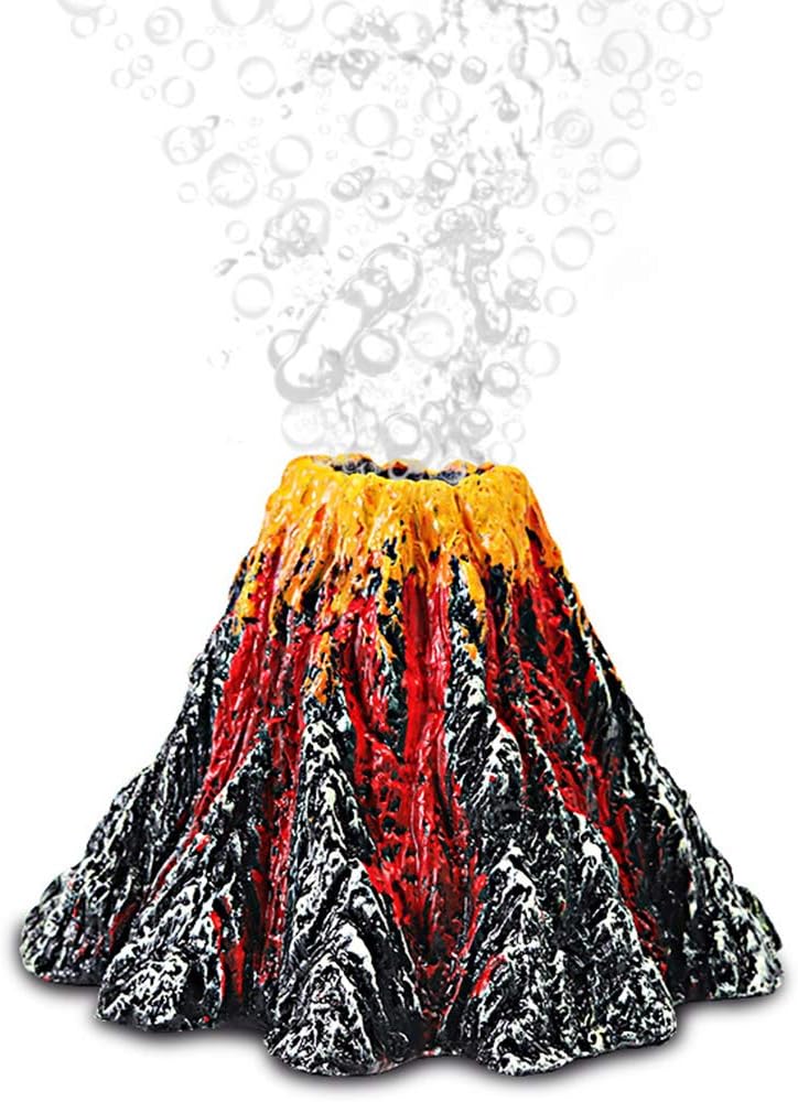 Aquarium Volcano Ornament,Resin Lava Volcano Colorful Fish Tank,Fish ...