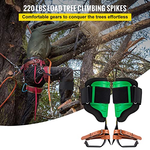 VEVOR Tree Climbing Spikes, 1 Pair Alloy Steel Pole Climbing Spurs, w ...