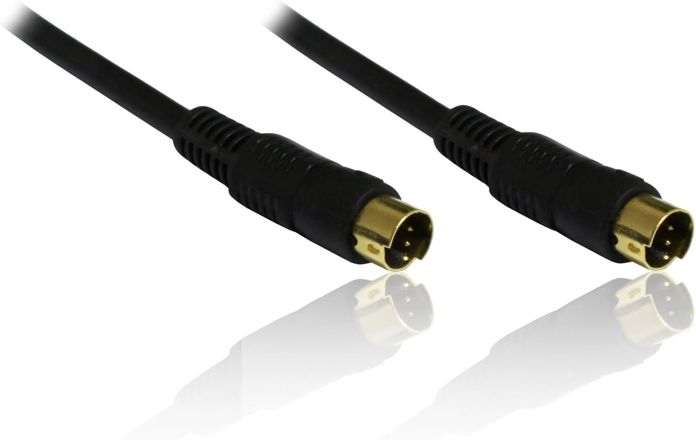 CDL Micro 2VV-02 2 m 4 Pin Mini-DIN S-Video/SVHS Cable with Gold Plated ...