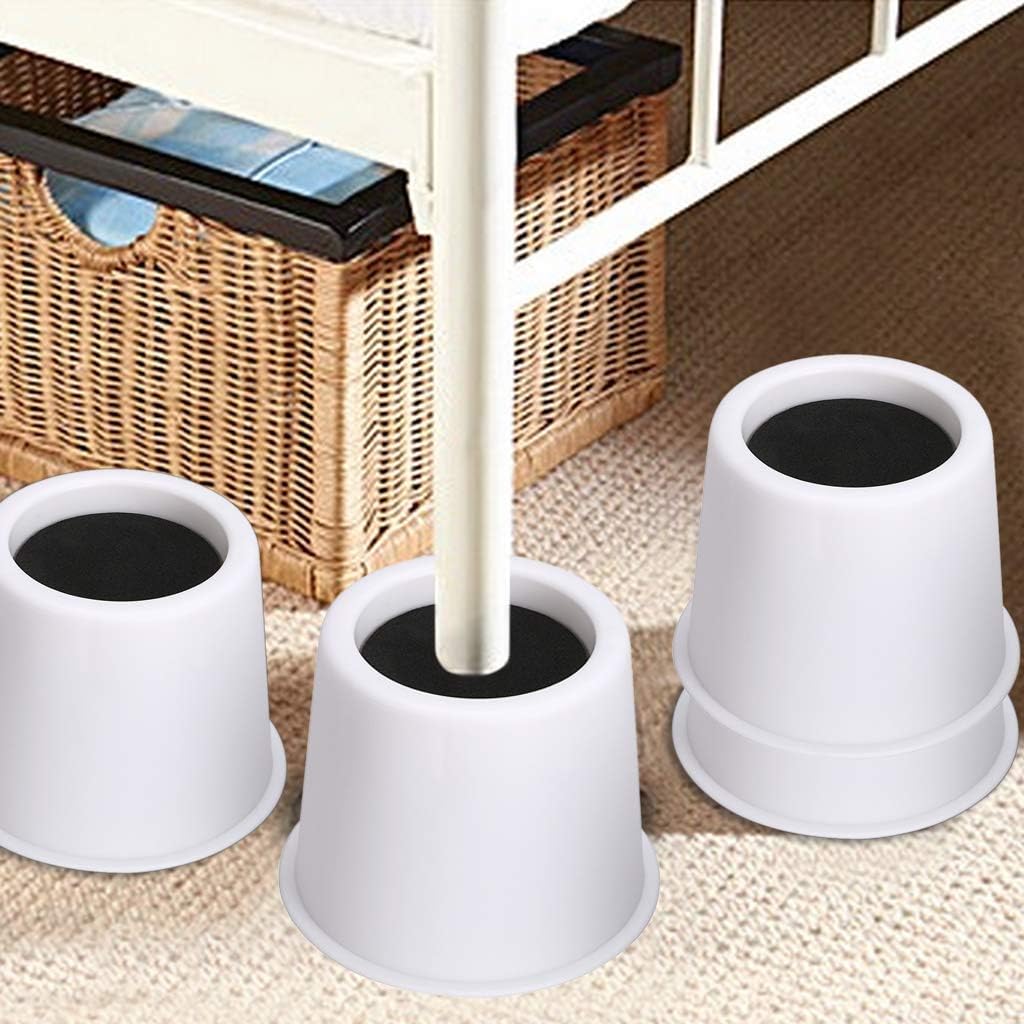 BTSKY Set of 4 Pieces 7.6cm Round Bed Risers Chair Risers Desk Risers ...