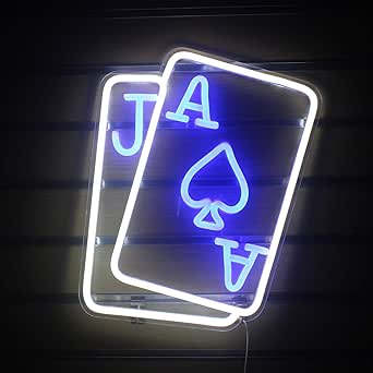 Playing Cards Neon Signs Led Neon Wall Sign Cool Neon Sign Decor for ...
