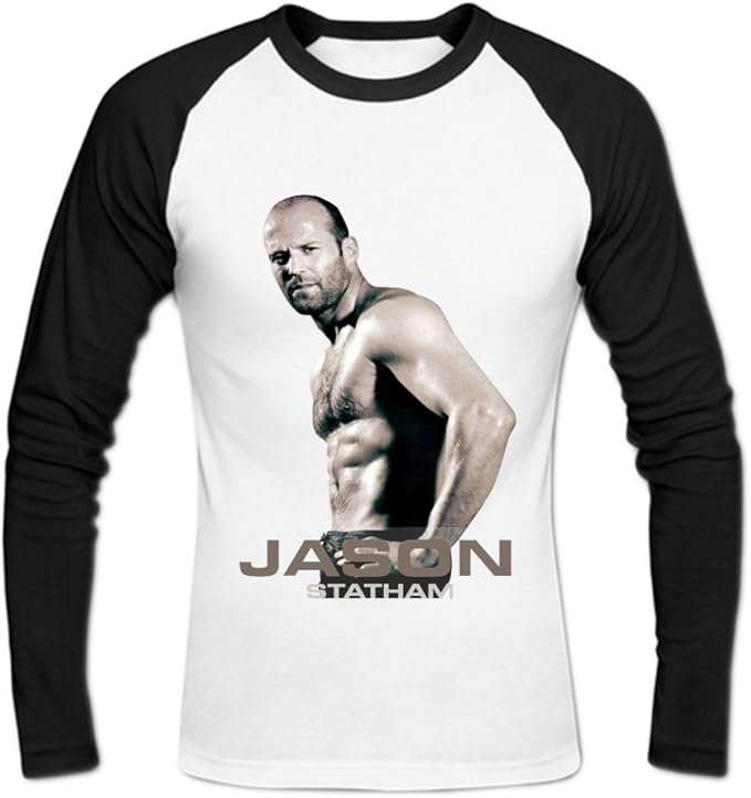 Amazon.com: Men's Jason Statham Baseball T-shirts M White ...