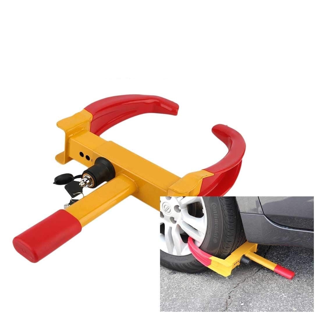 Modern Womaniya Universal Yellow Anti Theft Car Wheel Tyre Lock Clamp ...