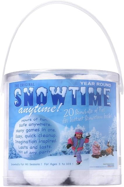 Amazon.com: SNOWTIME ANYTIME Indoor Snowball Fight (20 Pack): Toys & Games