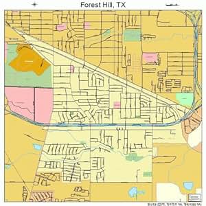 Amazon.com: Large Street & Road Map of Forest Hill, Texas TX - Printed ...
