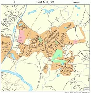 Amazon.com: Image Trader Large Street & Road Map of Fort Mill, South ...