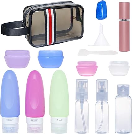 ZOADLE Travel Bottles Set, Leakproof Carry-on Luggage Containers for ...