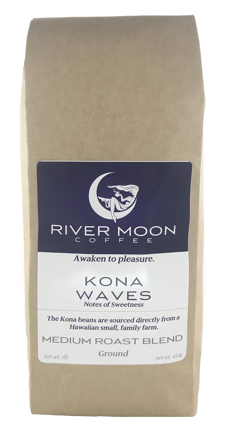 Amazon.com : River Moon Coffee, Kona Ground Coffee, Medium Roast, 16 ...