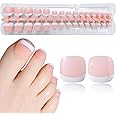 Amazon.com: LuckForever 240pc French Gel Toe Nail Tips Short Square Fake Toenails French Tips ...