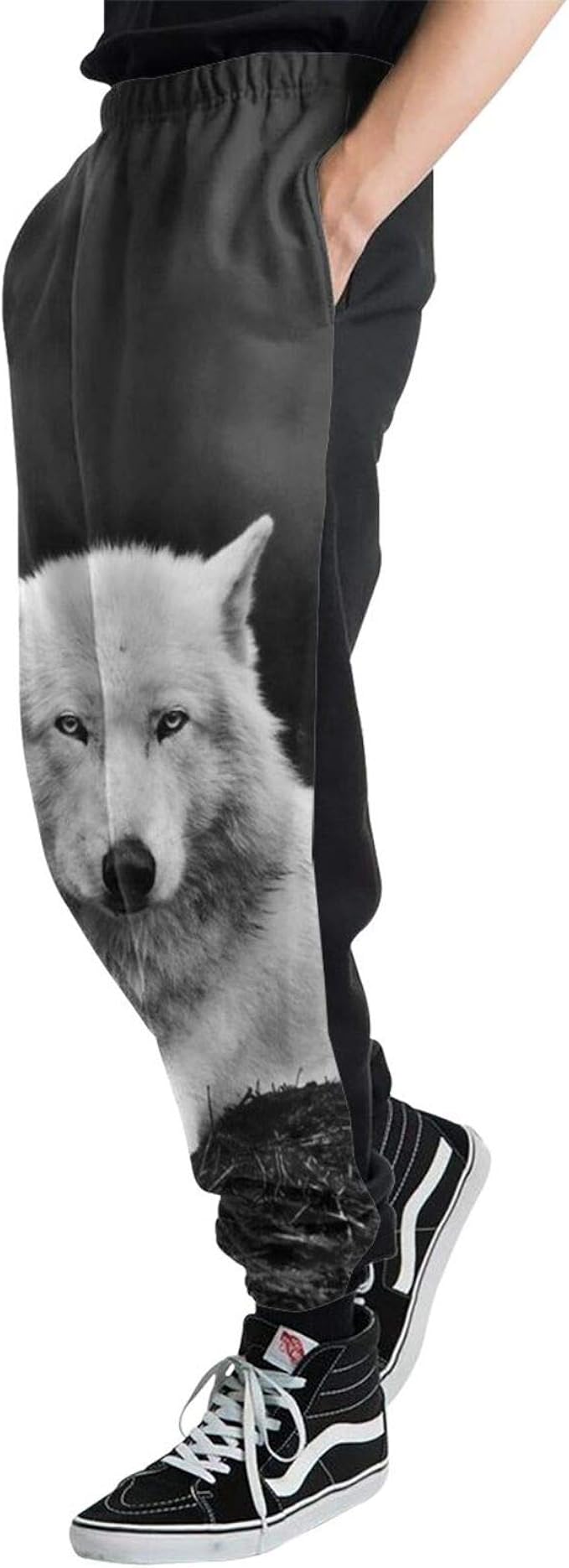 Wolf Wall Decor Forest Lone Wolf Man Athletic Sweatpants, Unisex Adults ...