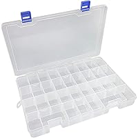 DUOFIRE Plastic Organizer Container Storage Box Adjustable Divider Removable Grid Compartment ...