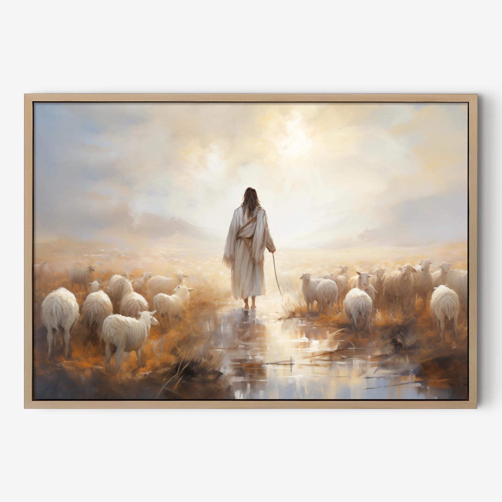 Mua Jesus and Lamb Canvas Wall Art Lost Sheep Poster Jesus Leaves the ...