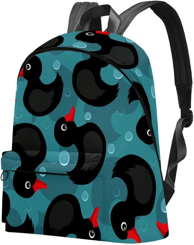 Big Backpack, Cute Yellow Rubber Ducks Pattern Classic Large School ...