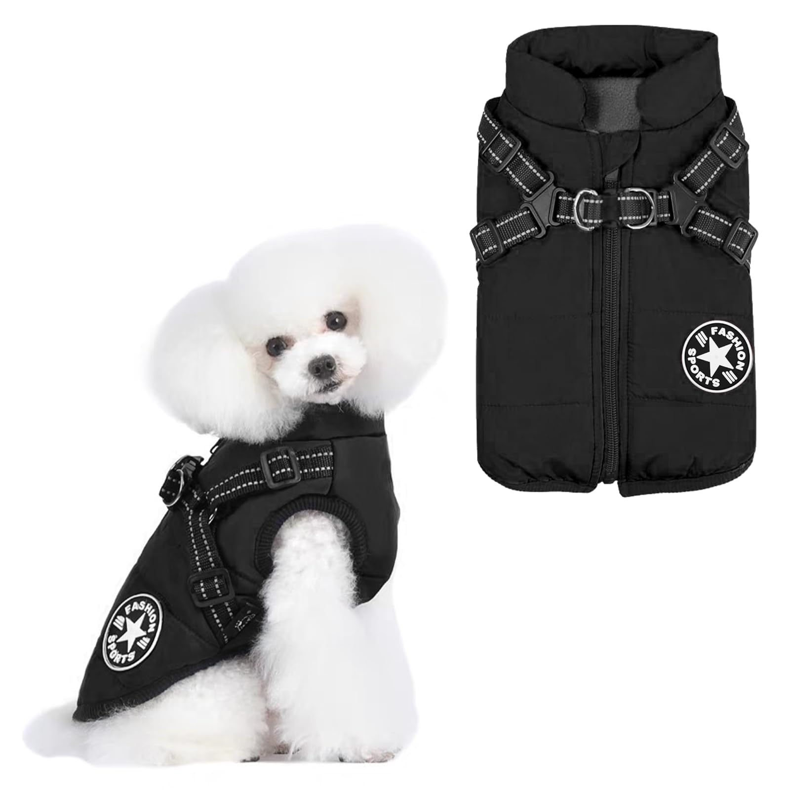 YHQPHZM Dog Coat,Warm Dog Winter Jacket Pet Jacket,Black Waterproof ...