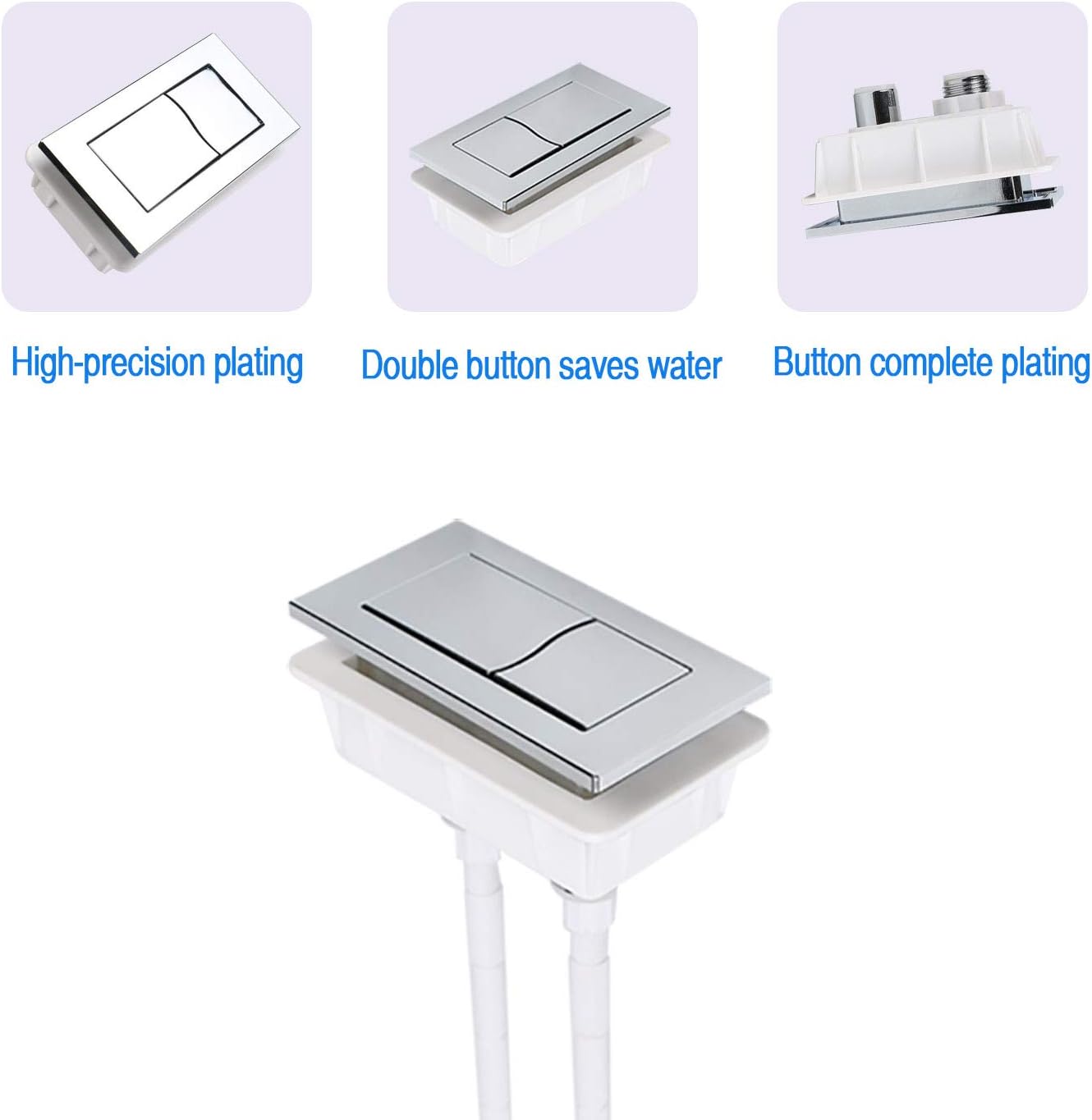 Space Standard Toilet Button Chrome Silver Dual Flush Toilet Water Tank ...