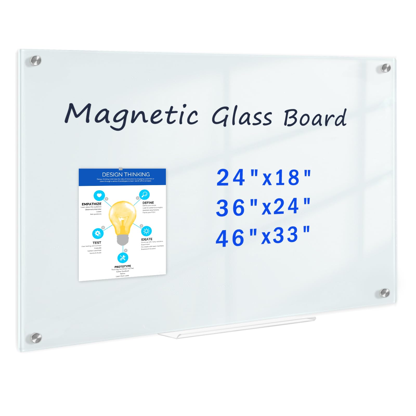 Mua QUEENLINK Magnetic Glass Whiteboard, 36" x 24" Glass Dry Erase Board for Wall, Large ...