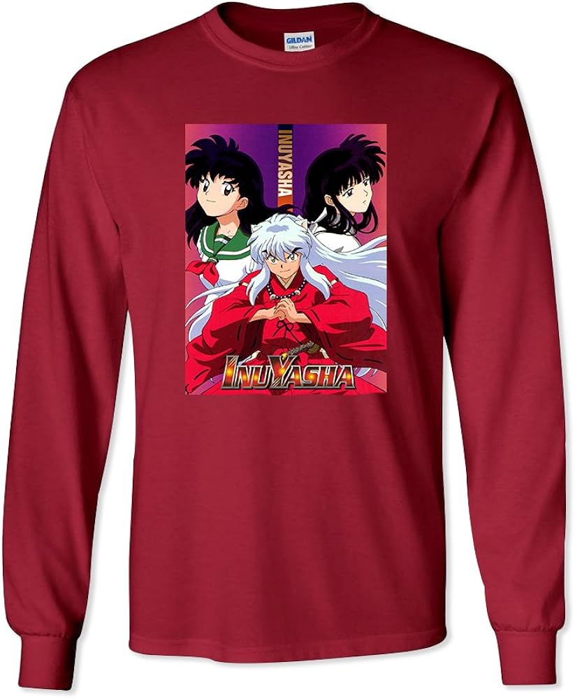 Amazon.com: Inuyasha Anime Unisex Long Sleeve Shirt [LS] Inuyasha-1 Red ...