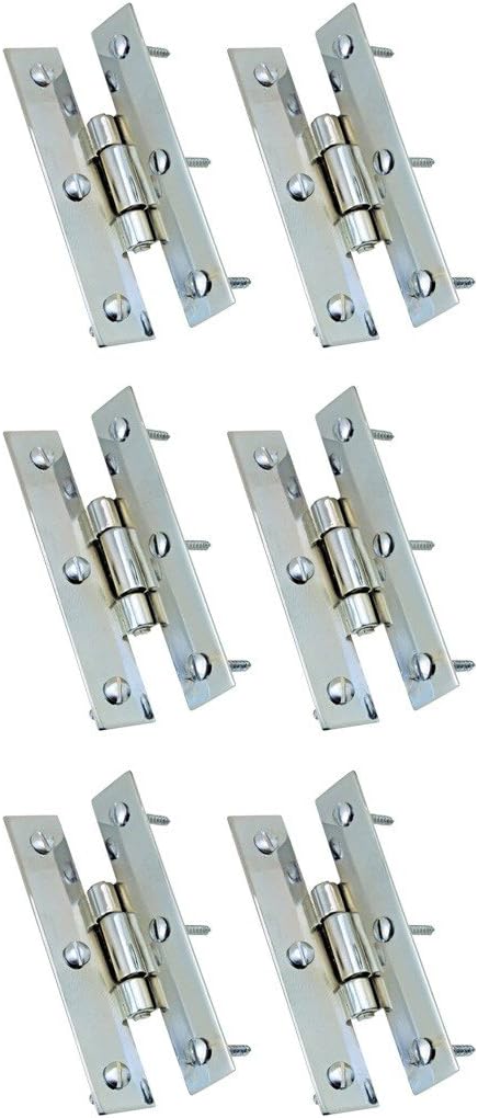 Amazon.com: Cabinet H Hinge Chrome Flush Finish 3 Inch Height Pack of 6 ...