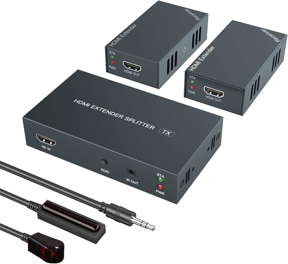 Amazon.com: HDMI Extender 1 to 2 Splitter Transmit 1080p HD Video Over ...