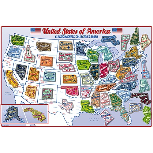 Premium 51-Piece State Magnet Collector's Board Set, 51 Premium Vintage ...