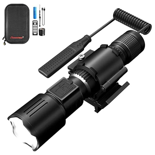 AutoFeel 1000 Lumen LED Tactical Flashlight Rechargeable Weapon Light ...