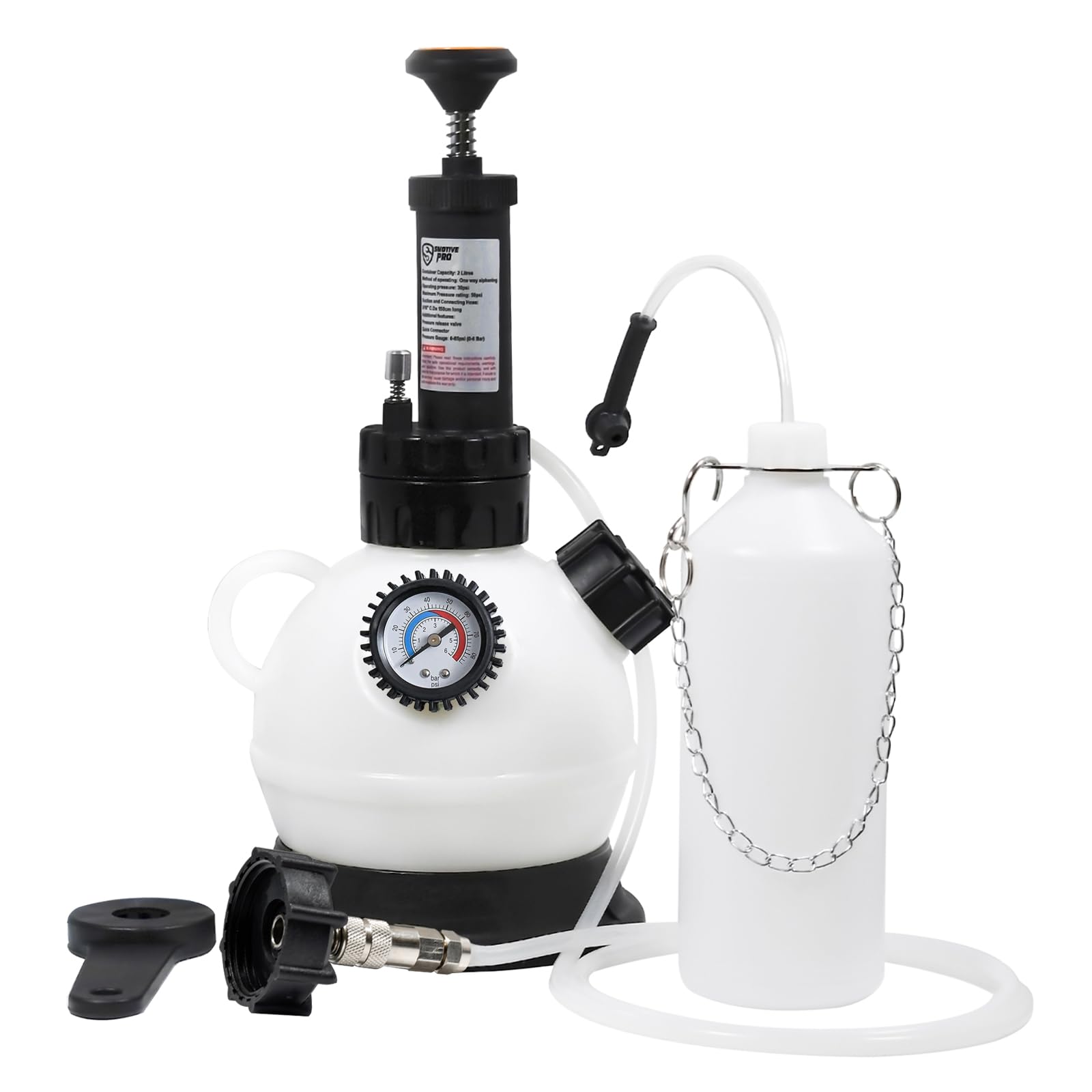 SMOTIVEPRO 2L Manual Brake Bleeder Fluid Pump, One Man Professional ...