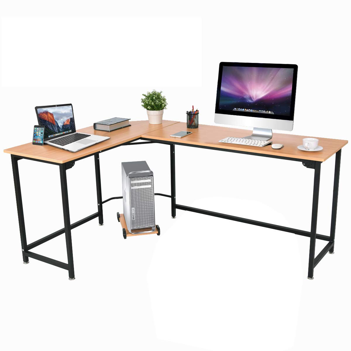 Buy Tangkula 66 L Shaped Corner Desk Corner Writing Table Smooth Top buy-tangkula-66-l-shaped-corner-desk-corner-writing-table-smooth-top