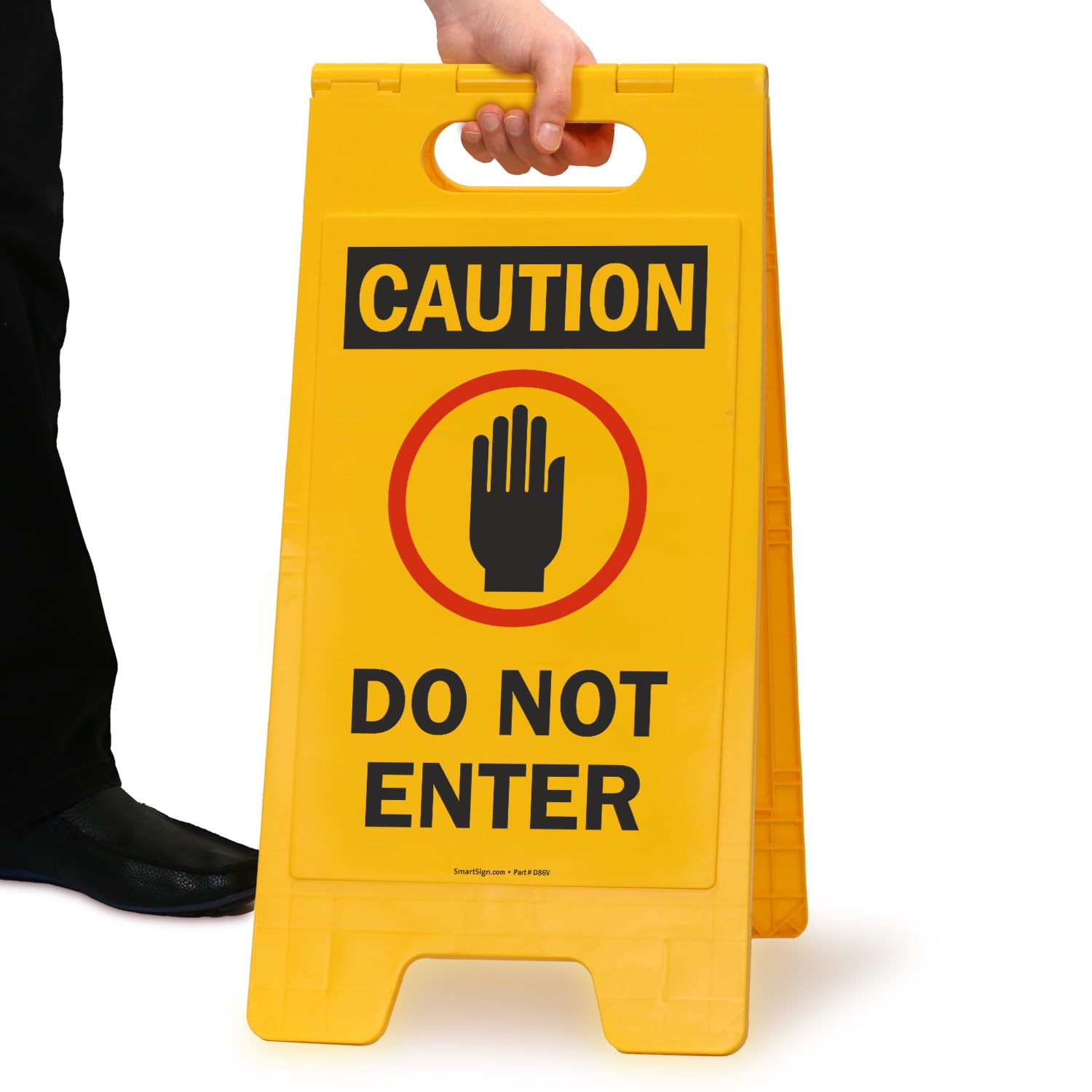 SmartSign Folding Floor Sign, Legend "Do Not Enter" With Graphic, 25 ...