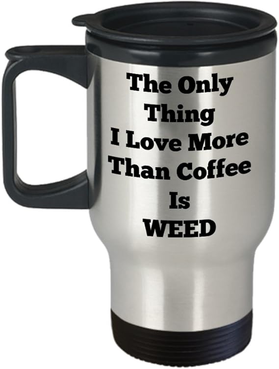 Amazon.com: COFFEE WEED MUG, Cannabis Themed Gifts, Marijuana Travel ...