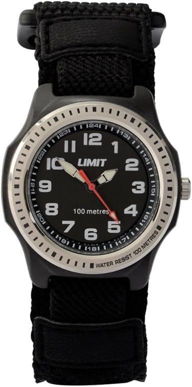 Limit Black Dial Nylon Velcro Strap Boys Watch 100 Meter WR 5318 ...