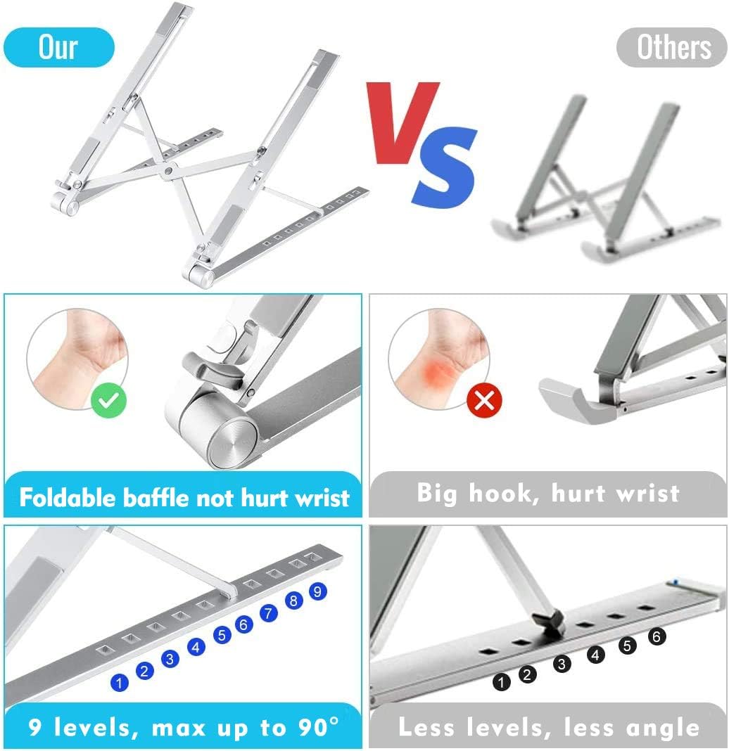 SAIMPU Laptop Stand-9 Levels supporti regolabili per laptop a 9 livelli ...