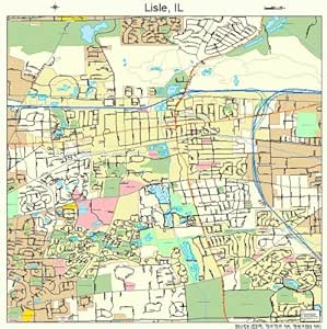Amazon.com: Large Street & Road Map of Lisle, Illinois IL - Printed ...
