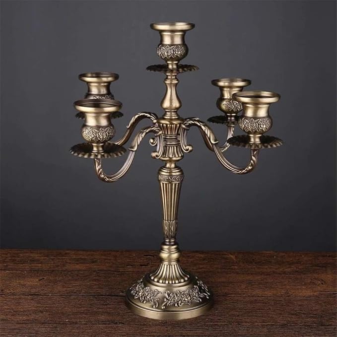 Hbao Candelabros de 3 Brazos / 5 Brazos de Metal de Bronce para ...