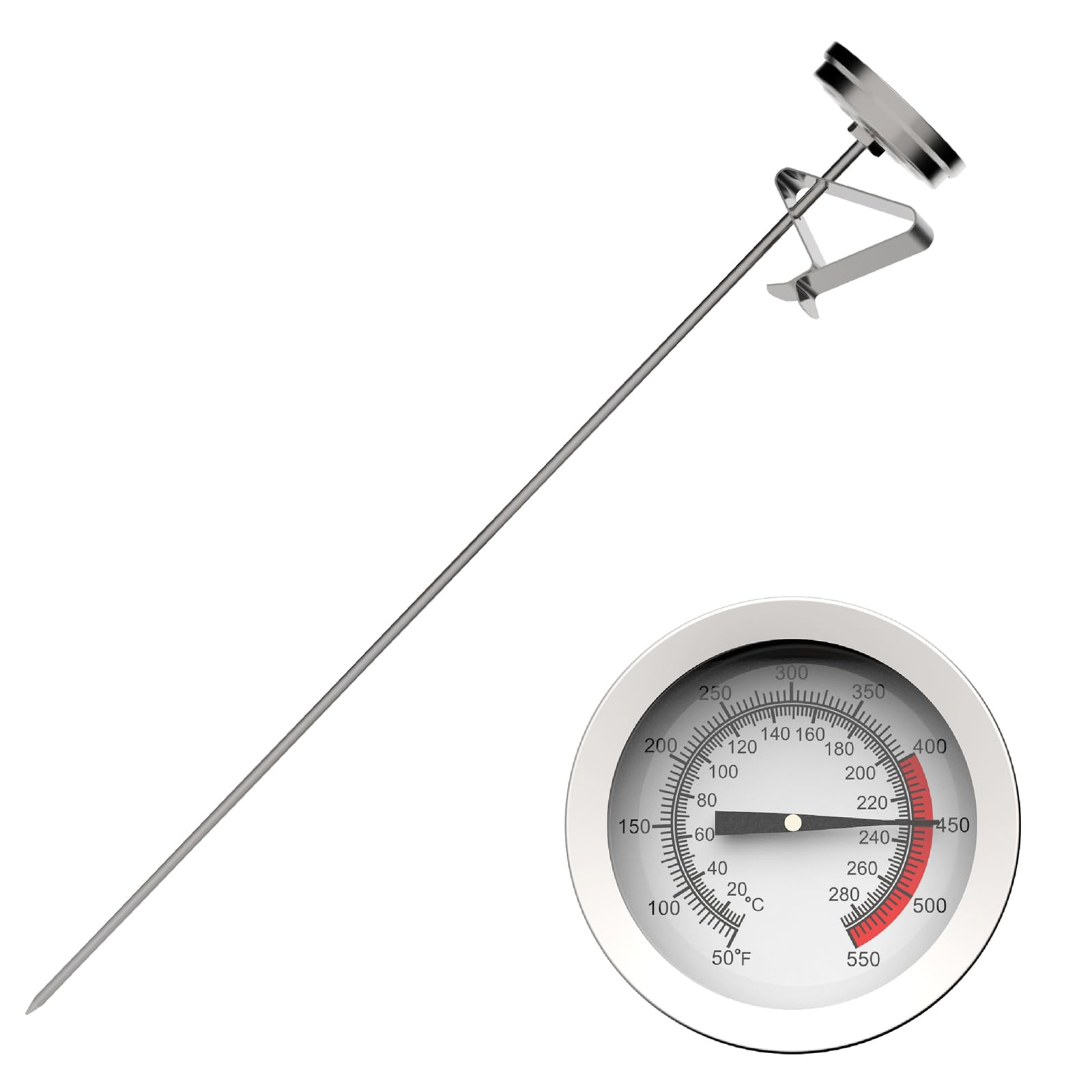 Candy Thermometer with Pot Clip & 8 Inch Probe Length - Best Oil ...