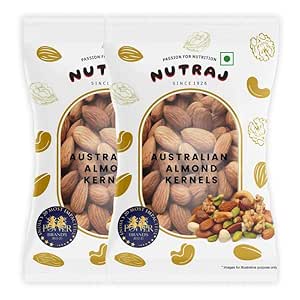 Nutraj Australian Almonds Kernel 200g (100g x 2) | Premium Badam Giri | 100% Natural and Quality ...