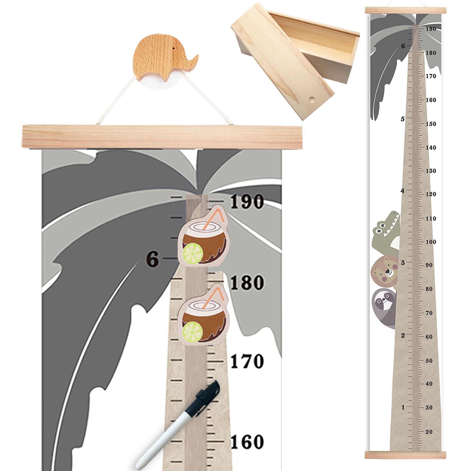 Growth Chart for Wall with Velcro Unique Hanging Ruler Height ...