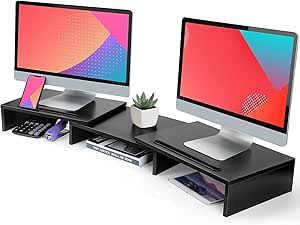 LORYERGO Dual Monitor Stand - Monitor Stand Riser, Adjustable Computer ...