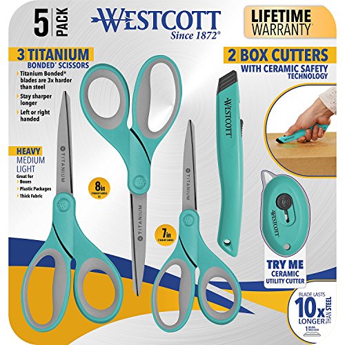Buy Westcott 5-Pack Cutting Essentials Kit, Teal Blue Online at ...