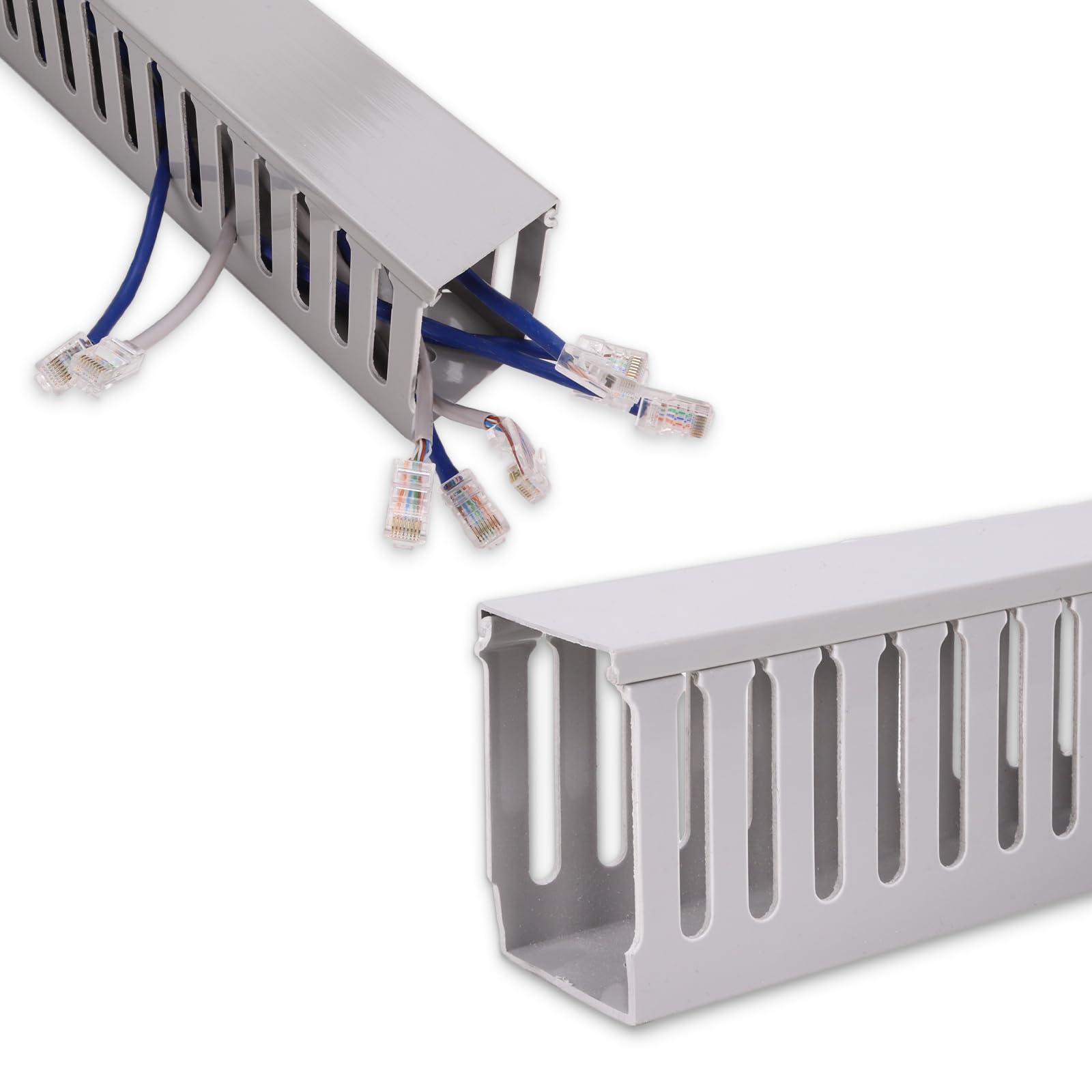 Cable Raceway Kit, 78”(5 x 15.75”) Open Slot Cable Management Raceway ...