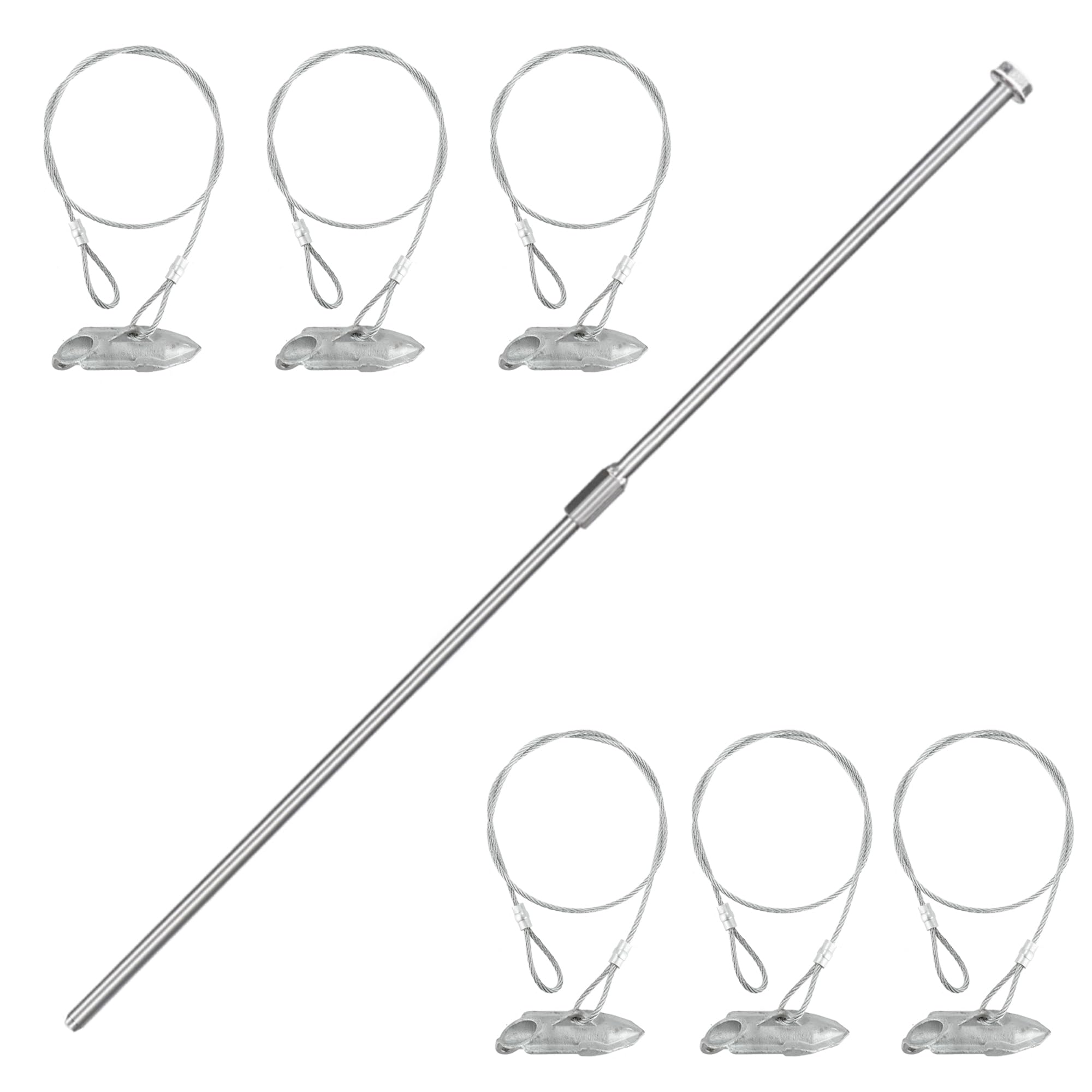 6 Pack Ground Earth Anchors with Drive Steel Stool - Easy Hook Anchor ...