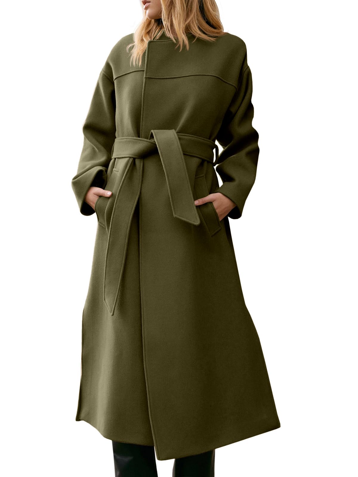 Cicy Bell Womens Long Winter Pea Coats Oversized Warm Open Front ...