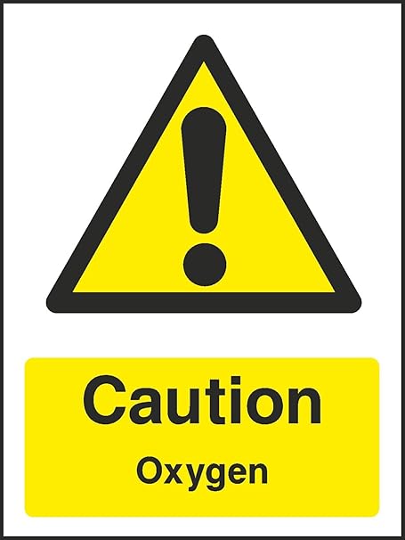 200mmx150mm Caution Oxygen Sign [Sticker Self Adhesive Vinyl] Chemical ...