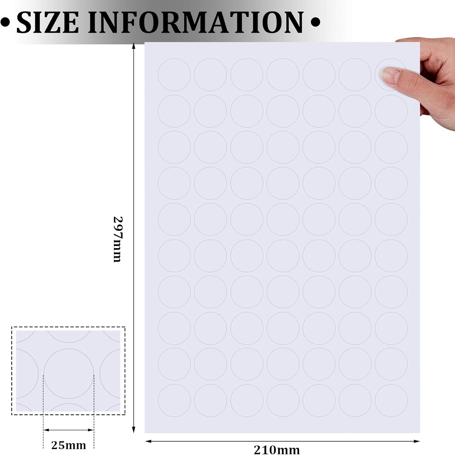 10 Sheets Printable Round Stickers A4 White Circular Stickers Pricing ...