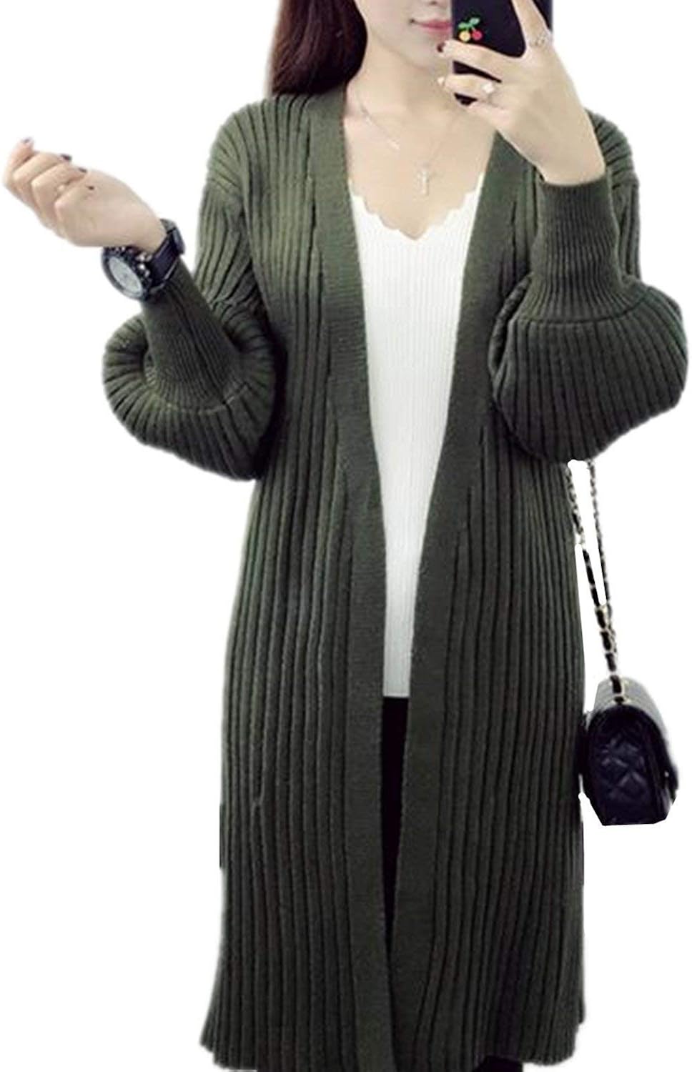 Mujer Abrigo Tejido Otoño Invierno Unicolor Festival Cardigan Elegante ...