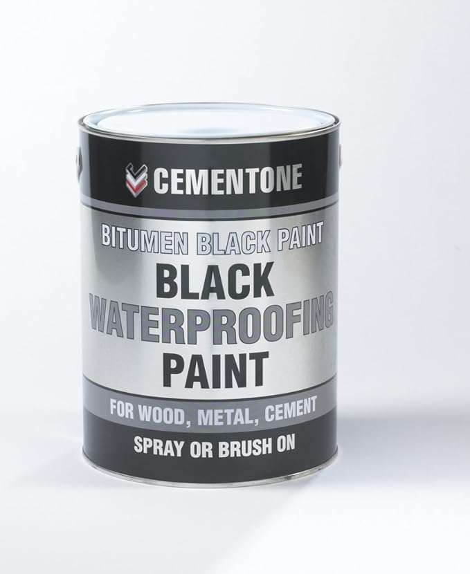 Cementone Bitumen Black Waterproofing Paint 1lt: Amazon.co.uk: Kitchen ...