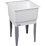 Mustee 15F Utilatub Laundry Tub Floor Mount, 23.5-Inch x 23-Inch, White ...