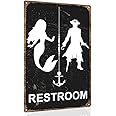 Amazon.com: ALKB Nautical Themed Vintage Restroom Door Sign Fun Mermaid ...